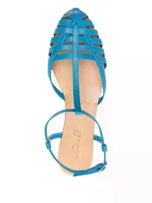 ANNA F. 512 T-bar Caged Sandals - Blue