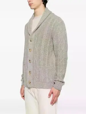 Fedeli Cable-knit Shawl-collar Cardigan