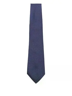 Canali Geometric Pattern Tie - Blue
