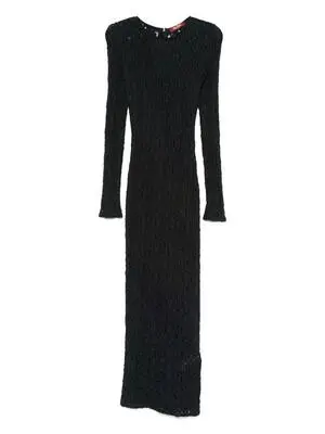 Max Mara Long-sleeve Textured Maxi Dress