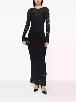Max Mara Long-sleeve Textured Maxi Dress