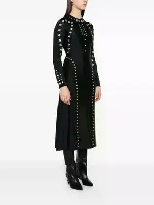 Coperni Metallic-embellished Long-sleeve Dress - Black