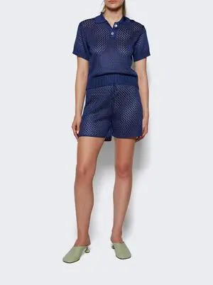 Calle Del Mar Sporty Perforated Short - Navy