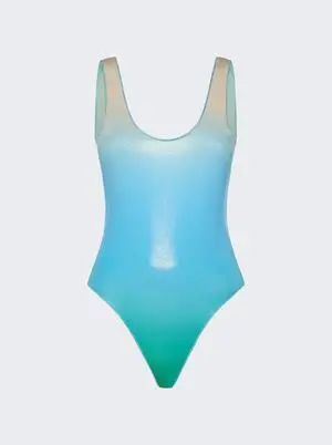 OSÃ©REE Glossy Dégradé One-piece Swimsuit - Blue