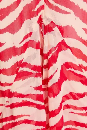 GANNI Ruffled Tiger-print Chiffon Maxi Dress