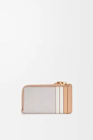 Loewe Puzzle Coin Cardholder In Classic Leather Skin - Ghost/silky Beige