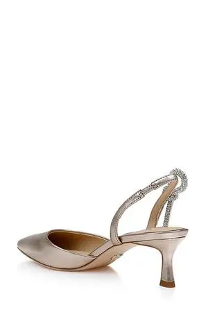 Badgley Mischka Gentry Slingback Kitten Heels - Gold