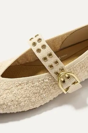 Rothy's The Max Square Buckle Mary Jane Flats - Cream