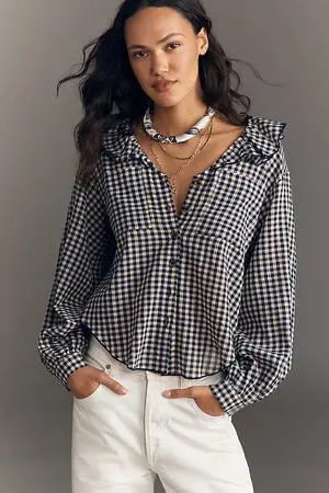 Ruffle Collar Buttondown Shirts for Women