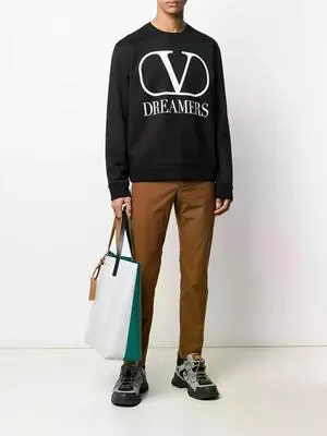 Valentino Garavani Contrast Panel Trousers - Brown
