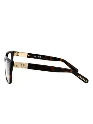 Gcds Tortoiseshell Wayfarer Glasses With Gold-tone Logo