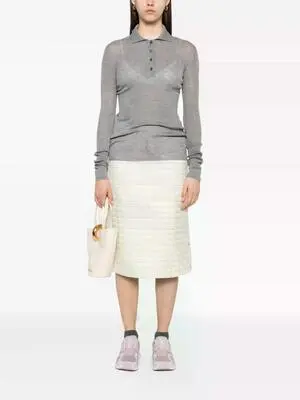 Moncler Long Sleeve Wool Polo Top