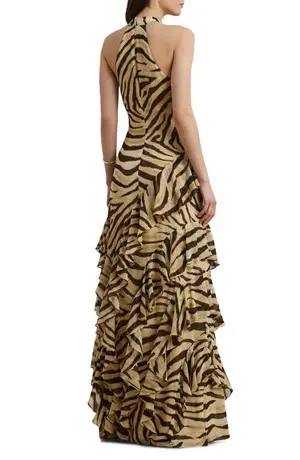 Ralph Lauren Ruffle Printed Gown