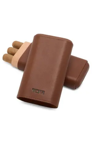 Tumi Leather Cigar Case - Cognac