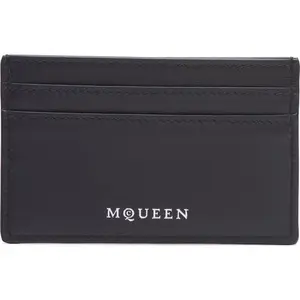 Alexander McQueen Leather Card Case - Black/silver