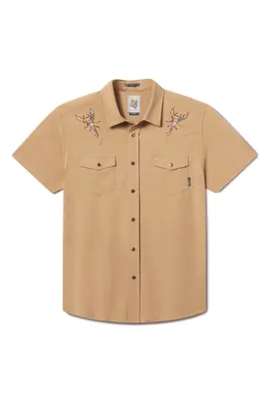 BAJA LLAMA 2 Stingersdissident Western Front Snap Button Up - Brown
