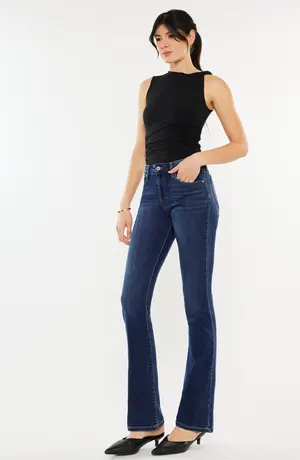 KANCAN High-rise Bootcut Jeans - Dark Wash