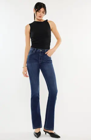 KANCAN High-rise Bootcut Jeans - Dark Wash