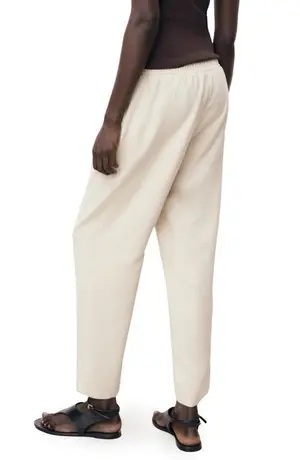 Mango Flowy Drawstring Pants - Beige