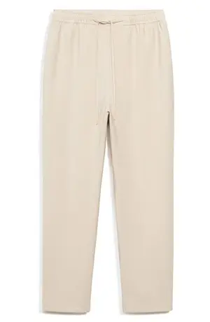 Mango Flowy Drawstring Pants - Beige