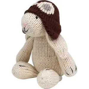 MELANGE COLLECTION Aviator Hat Bunny - Ivory
