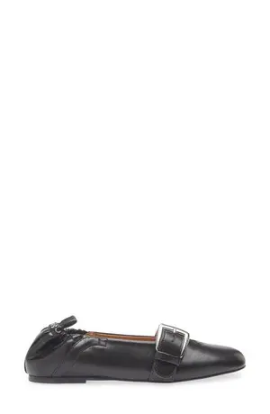 GANNI Mary Jane Ballet Flat - Black