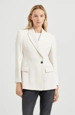 Brunello Cucinelli Couture Twill Blazer - Milk