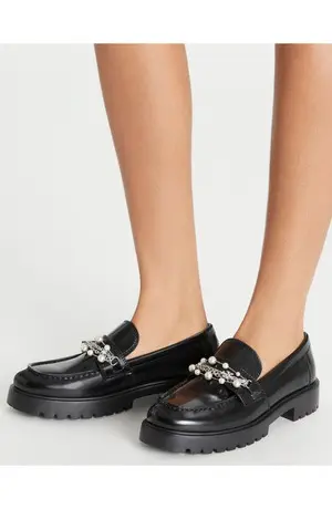 Tory Burch Embellished Lug Sole Loafer