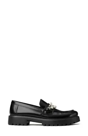 Tory Burch Embellished Lug Sole Loafer