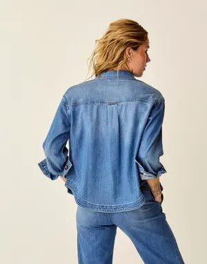 Carve Designs Flora Denim Shacket - Magnolia
