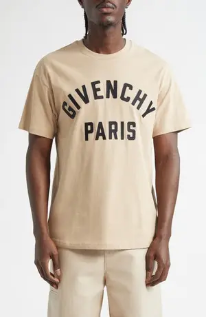 Givenchy Regular Fit Logo Patch T-shirt - Beige/black