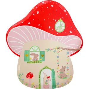 DAYDREAM SOCIETY Bunnies In The Garden Mushroom House Large Plates - Asssorted Pre-pack