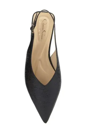 Jessica Simpson Mezzah Slingback Pointed Toe Flats - Black