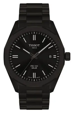 TISSOT Prc 100 Solar Quartz Bracelet Watch - Black