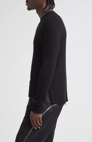 Rick Owens Geo Rib Virgin Wool Sweater - Black