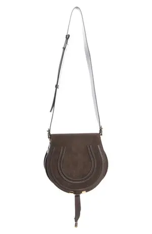Chloé Large Marcie Suede Crossbody Bag - Kohl Brown