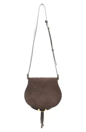 Chloé Large Marcie Suede Crossbody Bag - Kohl Brown