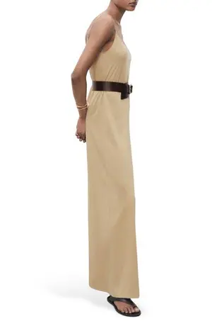 Mango Sleeveless Wide Leg Jumpsuit - Medium Brown