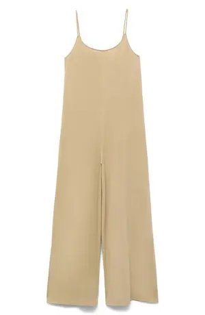 Mango Sleeveless Wide Leg Jumpsuit - Medium Brown