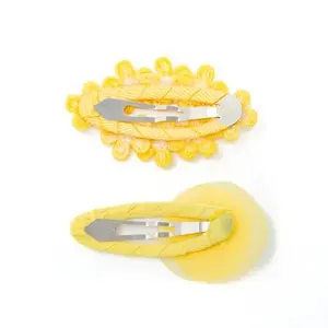 PUTTISU 2-piece Floral Hair Clip Set - Dandelion Wishes - Yellow