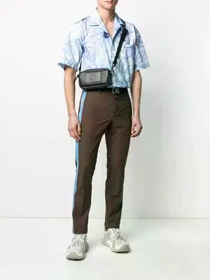 Valentino Garavani Contrast Tape Slim-fit Trousers - Brown