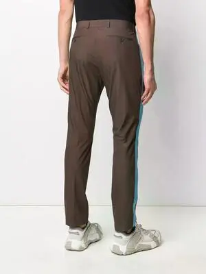 Valentino Garavani Contrast Tape Slim-fit Trousers - Brown