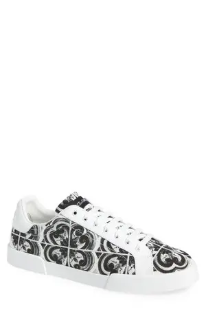Dolce & Gabbana Portofino Majolica Print Sneakers - Iu3tn Maiolica 3 Nero