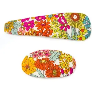 PUTTISU 2-piece Floral Print Clip Set - Retro Bloom Bash