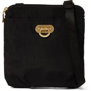 BAGGALLINI Coastal Flip Lock Mini Crossbody - Black W/gold Hardware