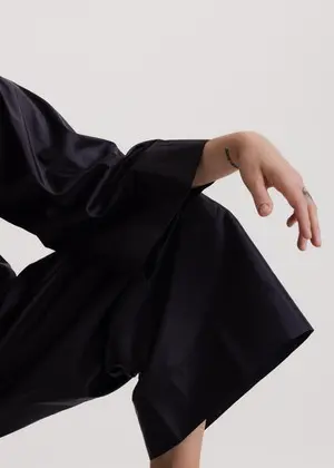 ALAS Wide Pleated Taffeta Pants