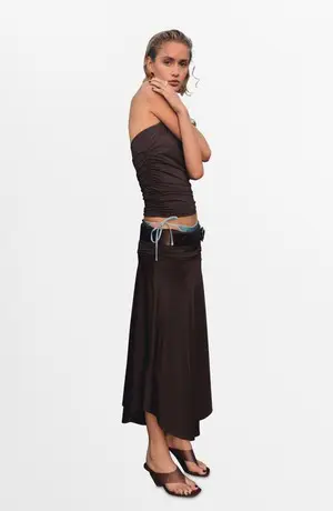 Mango Draped Midi Skirt