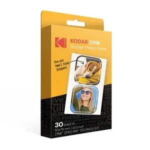 KODAK 2x3 Inch Pre-cut Sticker Photo Paper - White