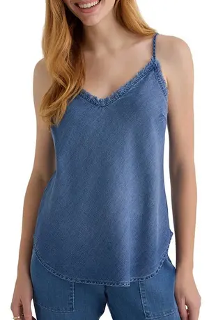 Bella Dahl Frayed Chambray Camisole - Skyline Spray Wash