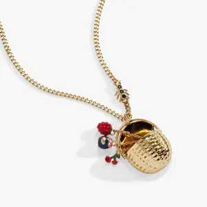 ALEX AND ANI Picnic Basket Pendant Necklace - Gold